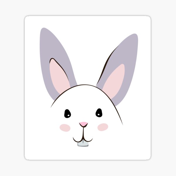 "Cute bunny facial features | face | rabbit face" Sticker for Sale by ...