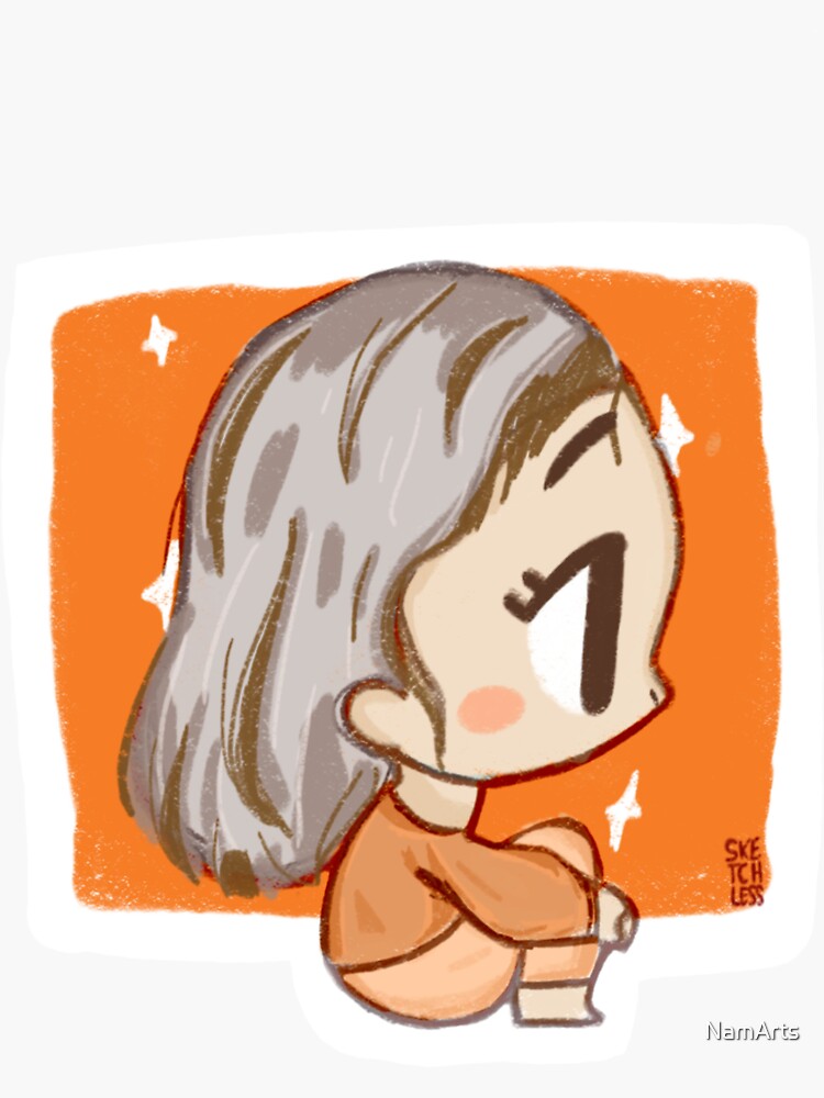 "Chibi Orange Design" Sticker for Sale by NamArts | Redbubble