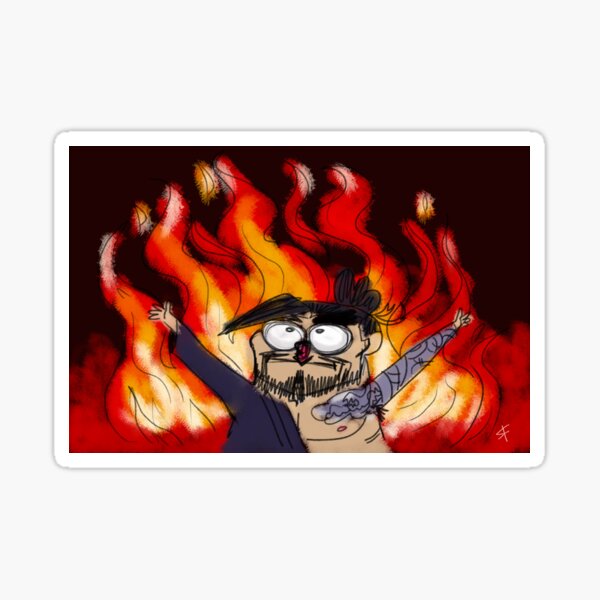 "Burn Baby Burn" Sticker for Sale by spinefrepple | Redbubble