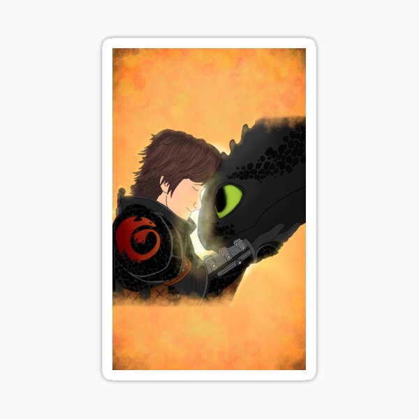 "Hiccup & Toothless Print" Sticker for Sale by TheSimpleEdge | Redbubble
