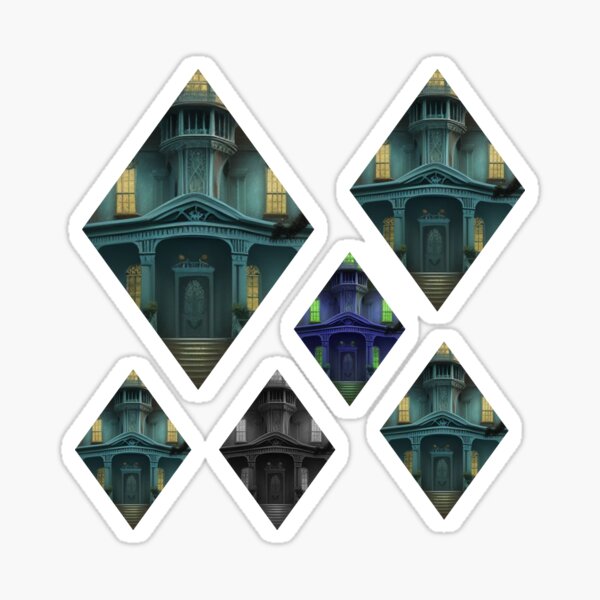 "Spooky Mansion" Sticker for Sale by cr6zym1nd | Redbubble
