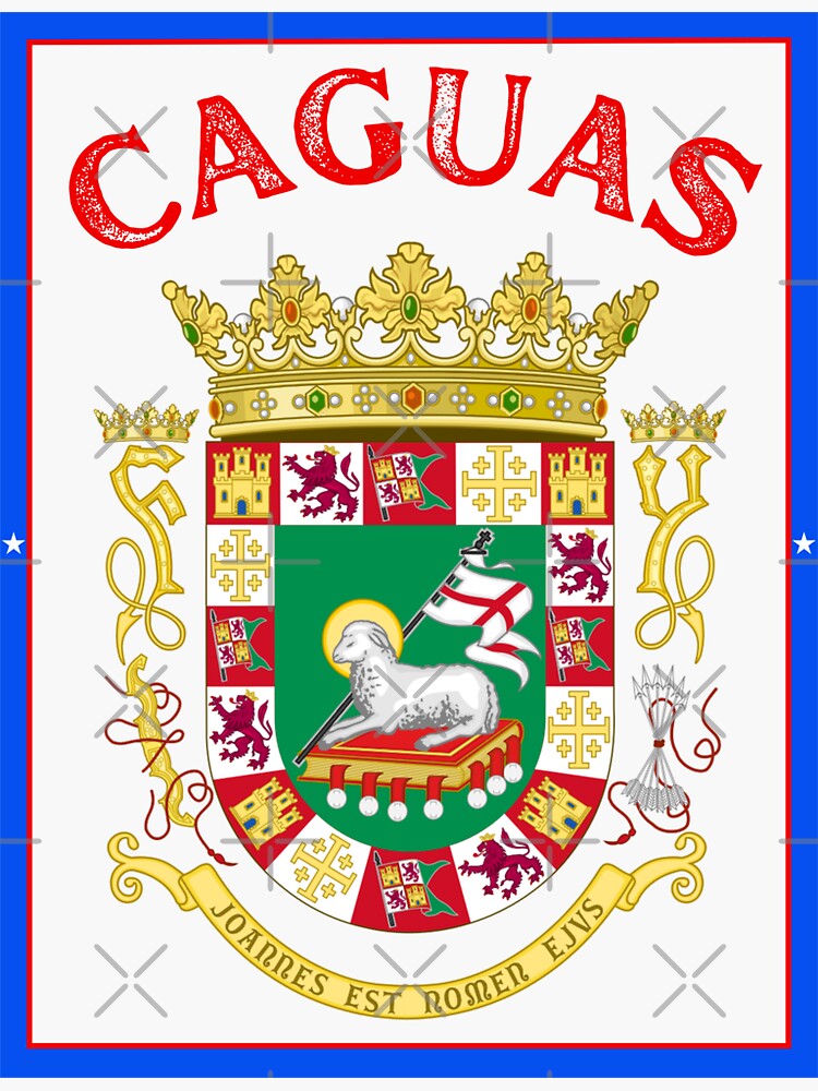 "Puerto Rico Coat of Arms Caguas" Sticker for Sale by FedSherDesign ...
