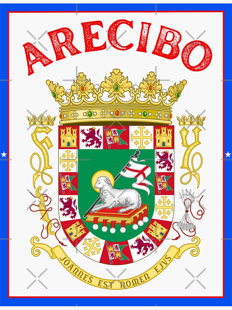 "Puerto Rico Coat of Arms Arecibo" Sticker for Sale by FedSherDesign ...