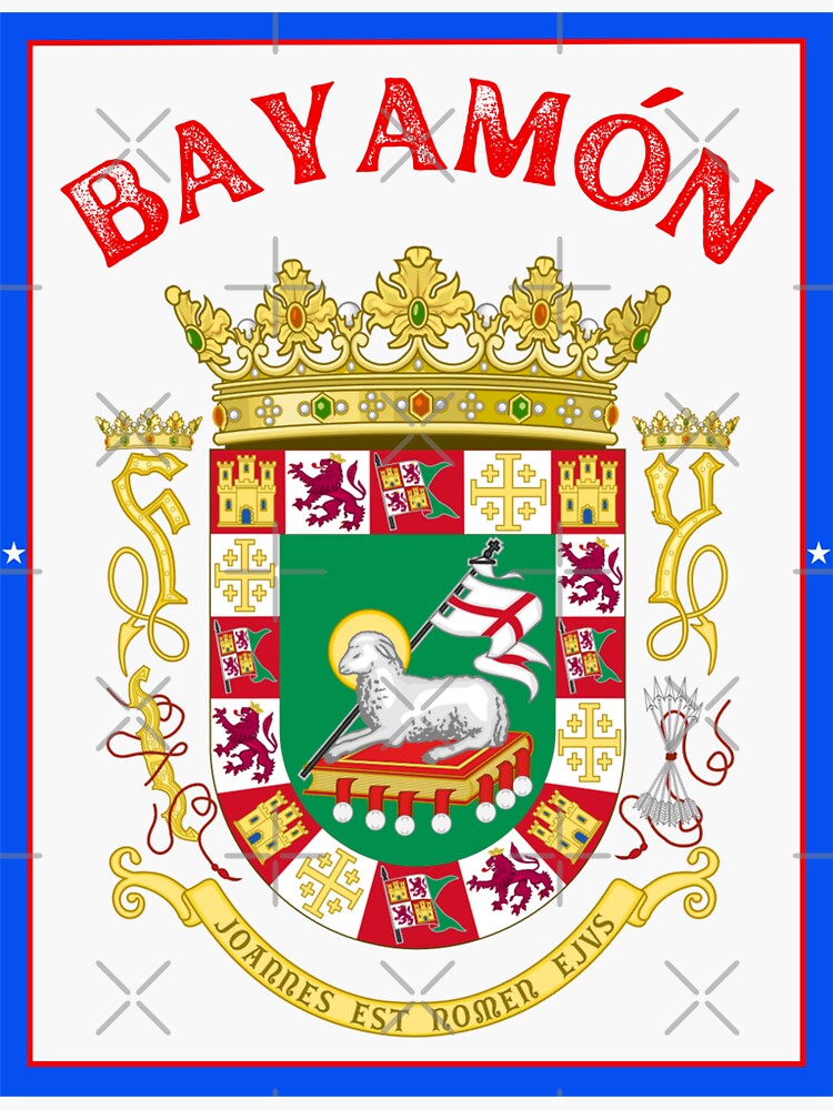 "Puerto Rico Coat of Arms Bayamon" Sticker for Sale by FedSherDesign ...