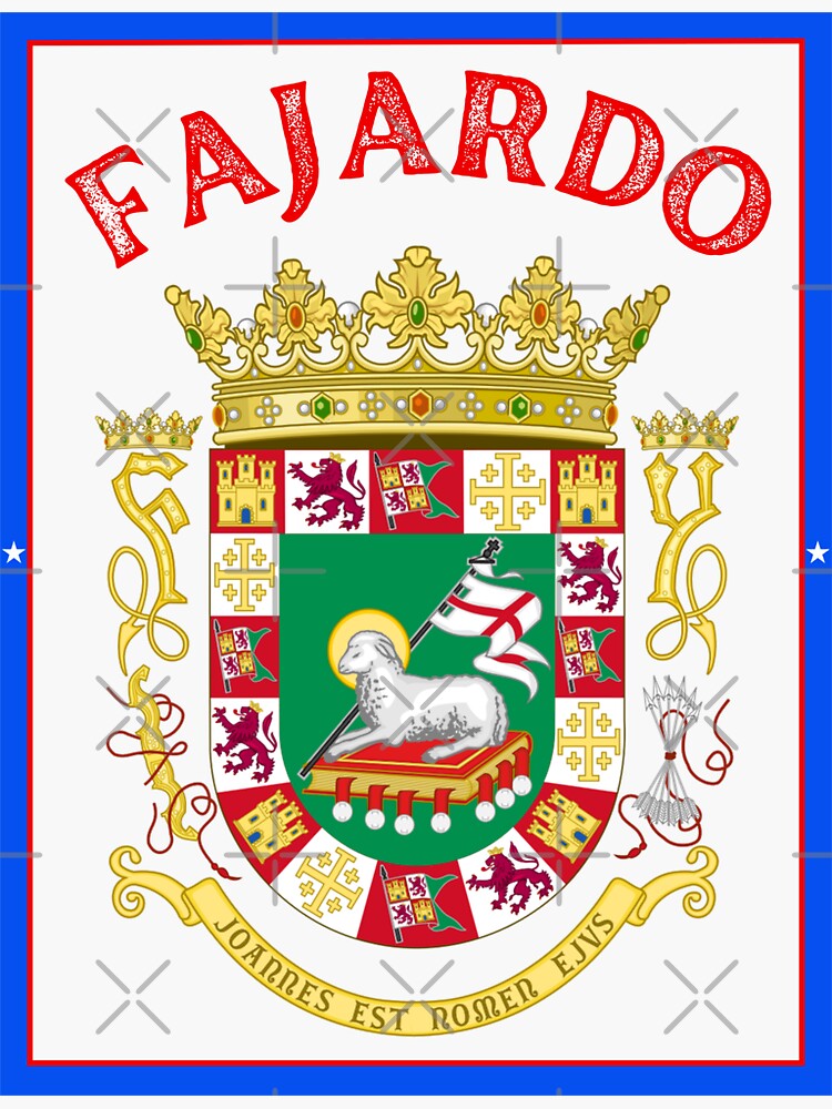 "Puerto Rico Coat of Arms Fajardo" Sticker for Sale by FedSherDesign ...