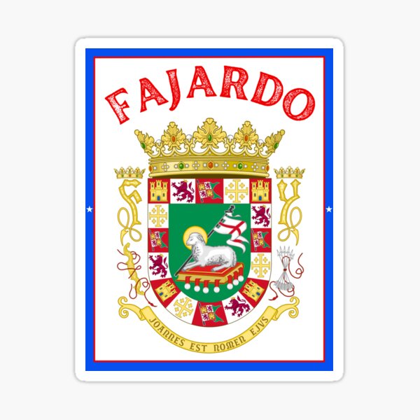 "Puerto Rico Coat of Arms Fajardo" Sticker for Sale by FedSherDesign ...