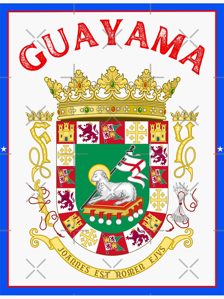 "Puerto Rico Coat of Arms Guayama" Sticker for Sale by FedSherDesign ...