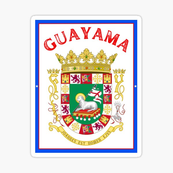 "Puerto Rico Coat of Arms Guayama" Sticker for Sale by FedSherDesign ...