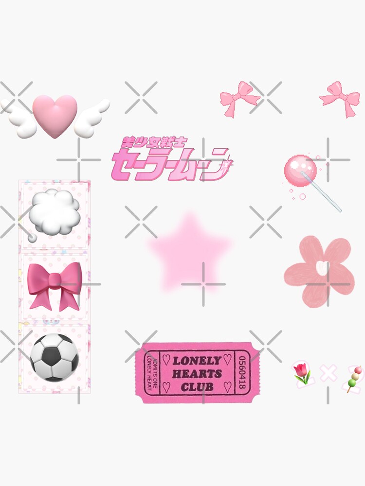 "pastel pink set " Sticker for Sale by Bubbleshop16 | Redbubble