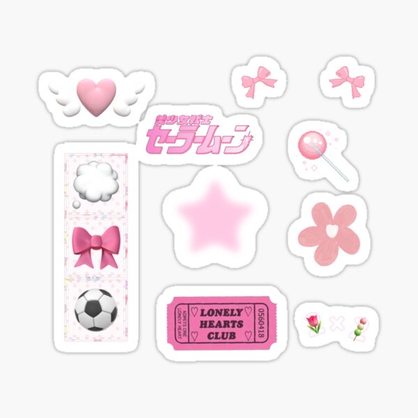 "pastel pink set " Sticker for Sale by Bubbleshop16 | Redbubble