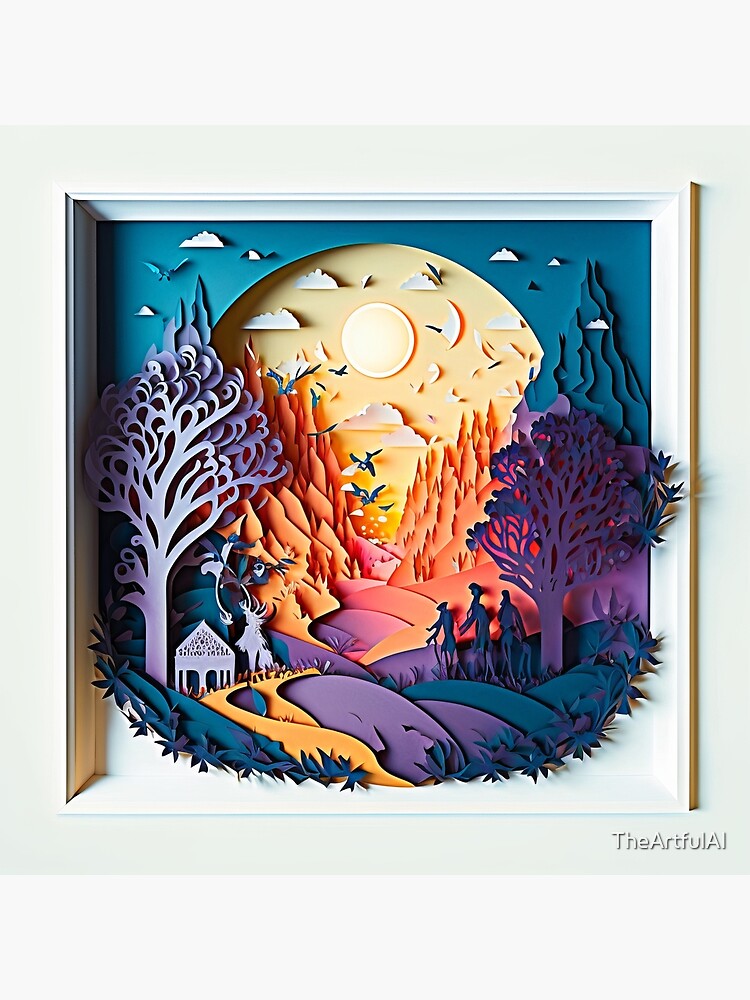 "3D Effect Papercut Art - Fairytale Scene" Poster for Sale by ...