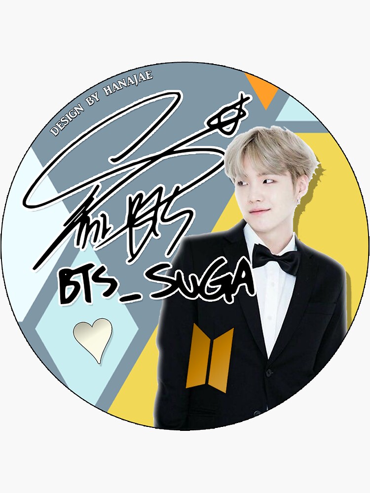 "BTS Signature Series SUGA Min Yoongi Autograph Kpop" Sticker for Sale ...