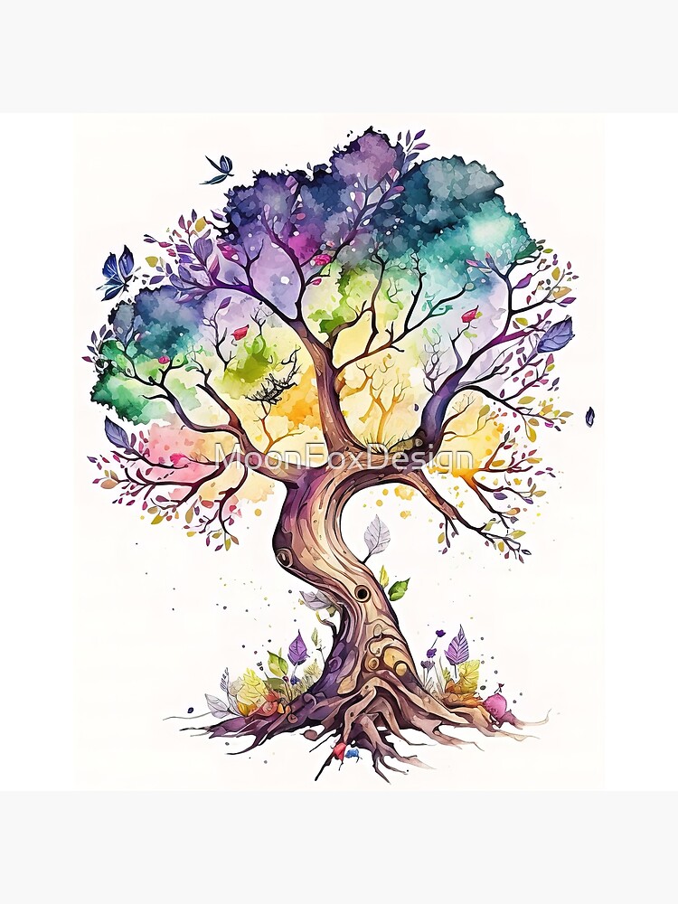 "Watercolor Fantasy Tree, Beautiful Rainbow Tree" Poster for Sale by ...
