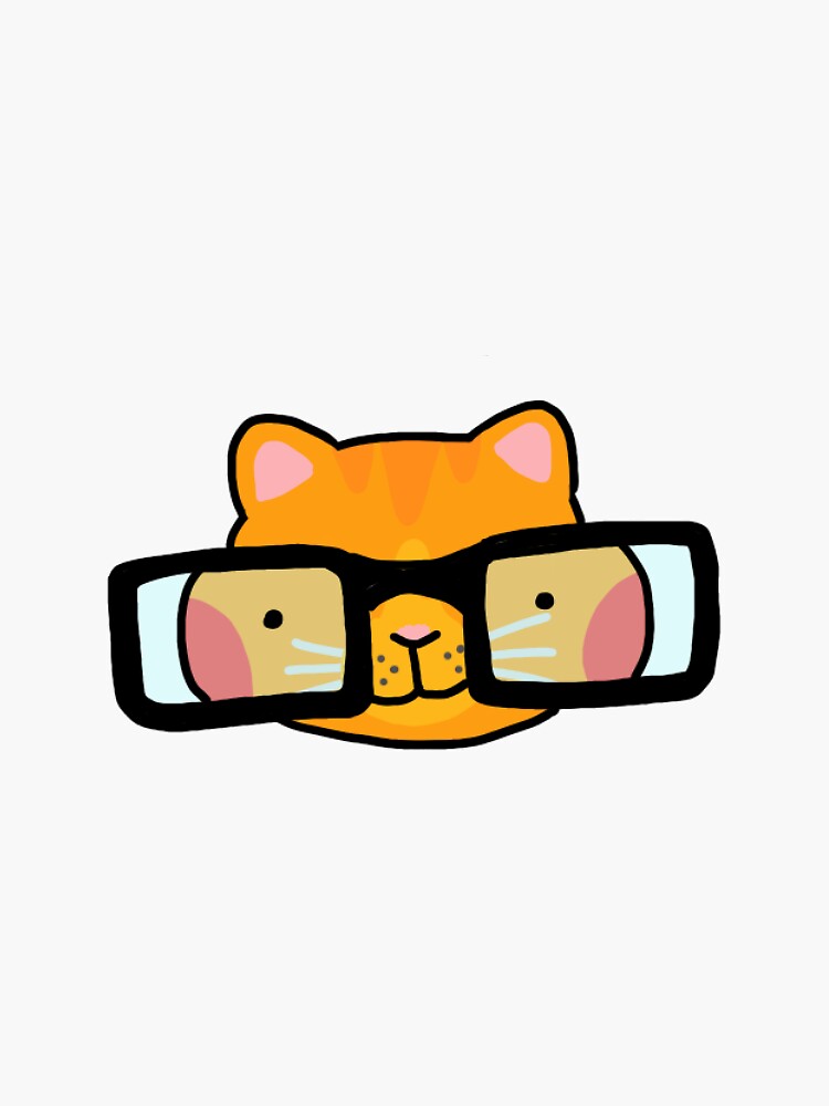 "smol cat wearing glasses sticker" Sticker for Sale by grogifrog ...
