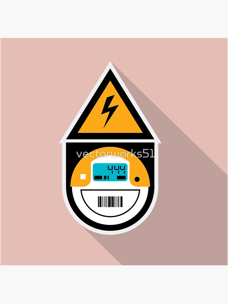 "Electric Meter" Sticker for Sale by vectorworks51 | Redbubble