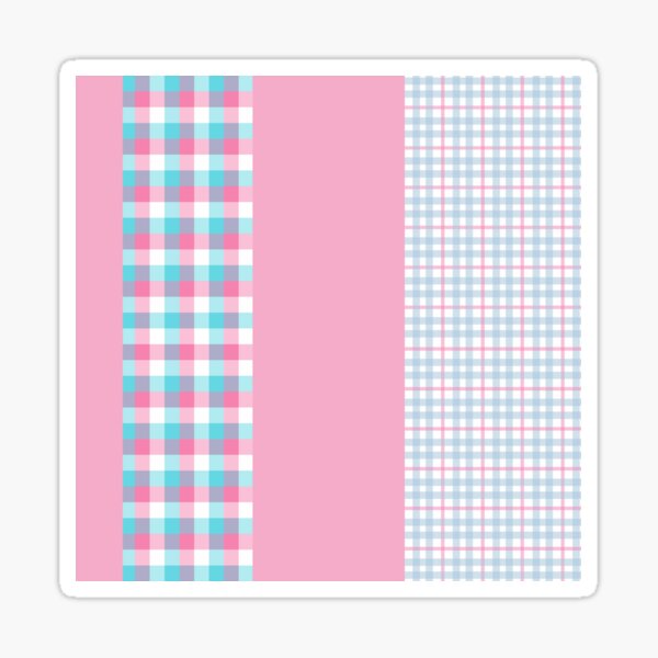 "Pink and blue gingham " Sticker for Sale by Aya-salah123 | Redbubble
