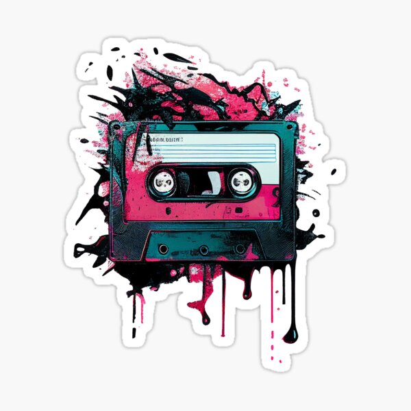 "Old-school Cassette Tape in Ink Art" Sticker for Sale by Marcel Iseli ...