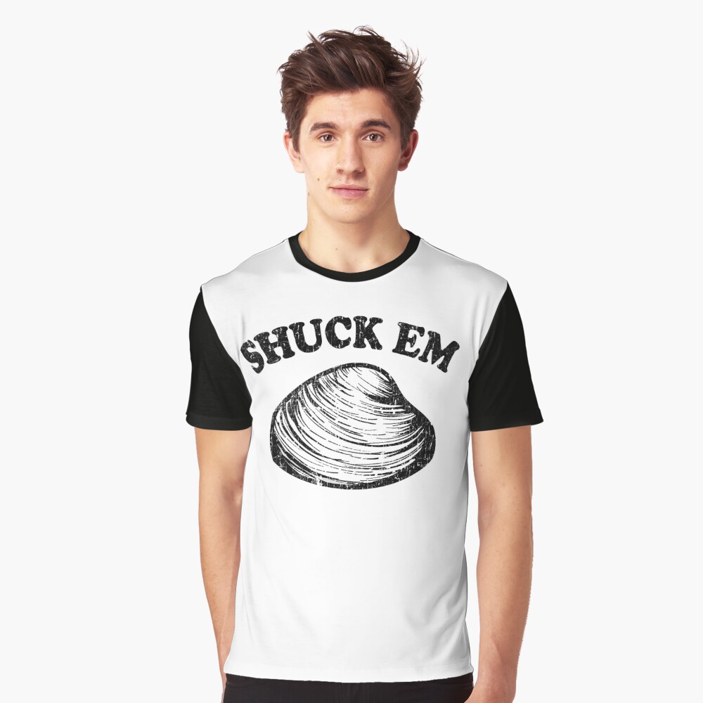 "Shuck Em Clams Quahog Shellfish Shucking Digging Raking Shirt " Art ...