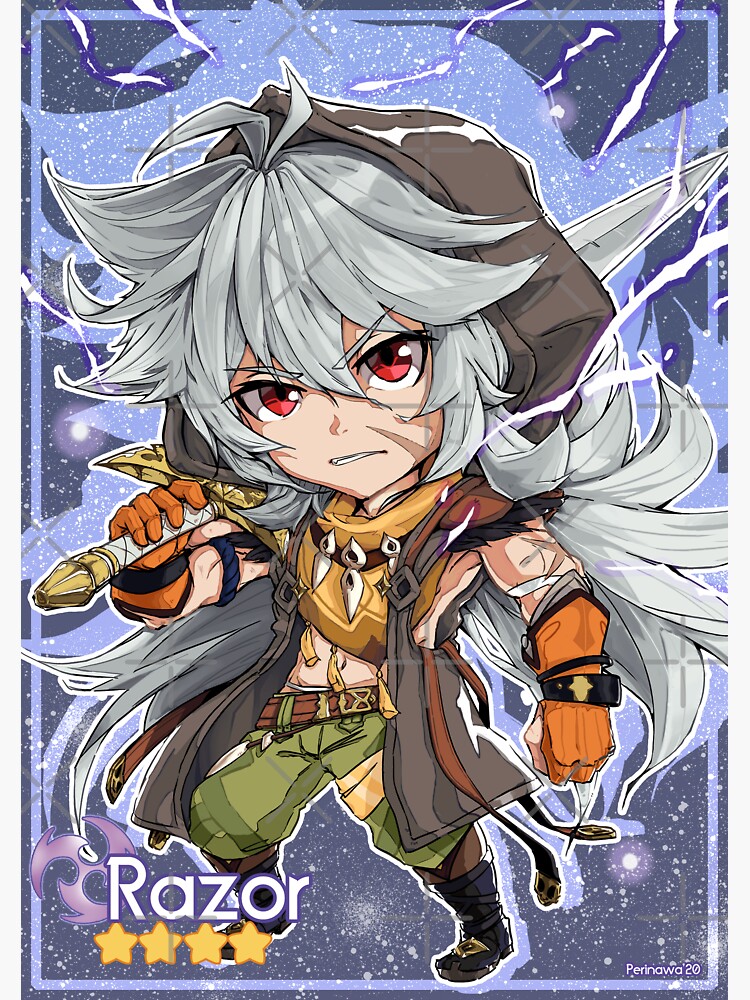 "Genshin Impact Razor Fanart" Sticker for Sale by Perinawa | Redbubble