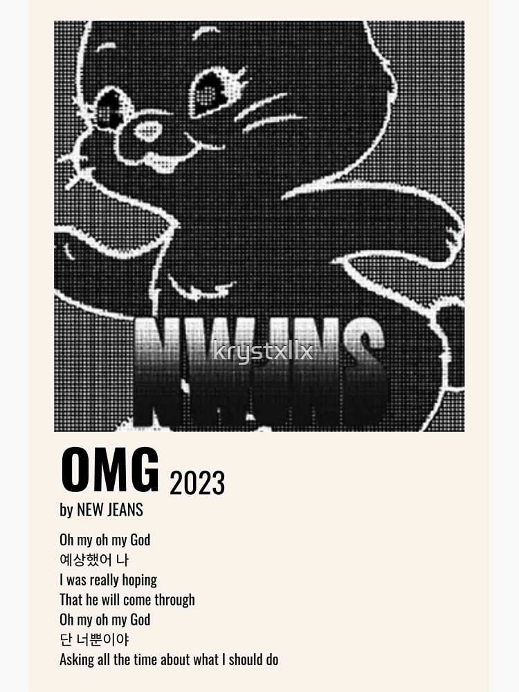 "NEWJEANS OMG Minimalist poster" Sticker for Sale by krystxllx | Redbubble