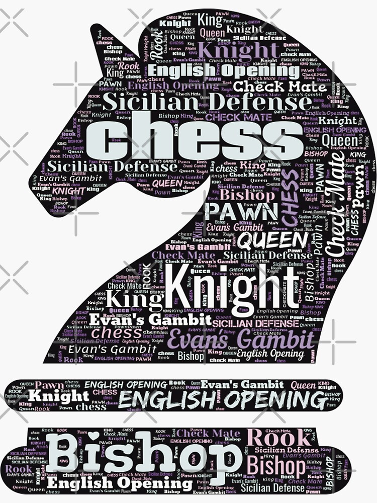 "Chess Piece Knight - Word Cloud" Sticker for Sale by ShreecreatE | Redbubble