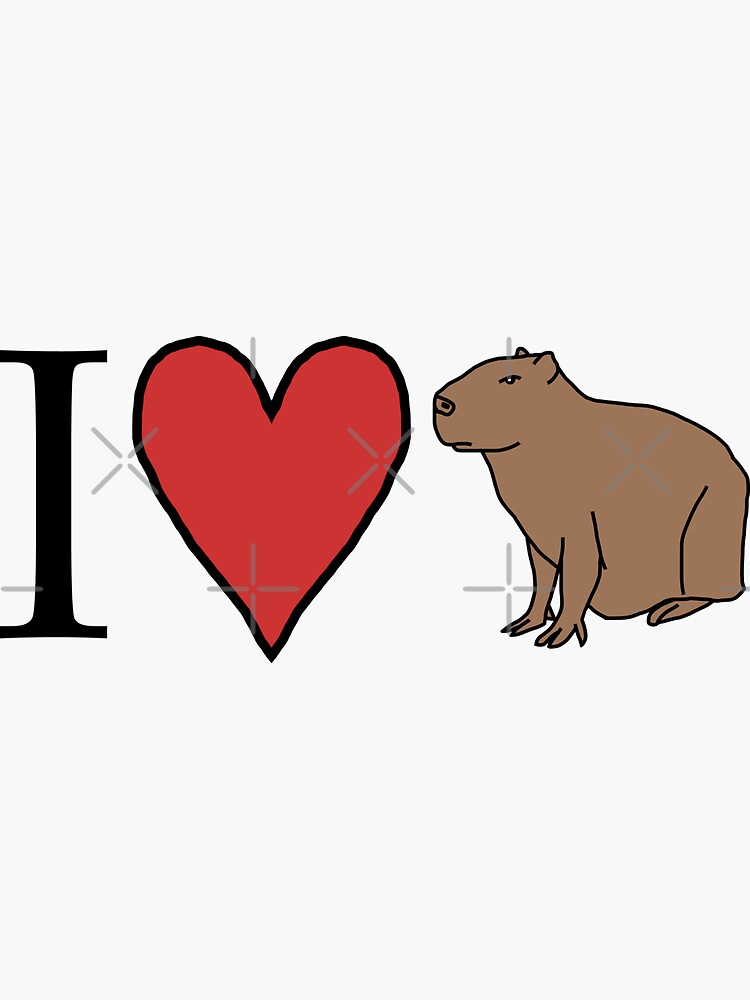 "I Love Capybaras Graphic" Sticker for Sale by ellenhenry | Redbubble