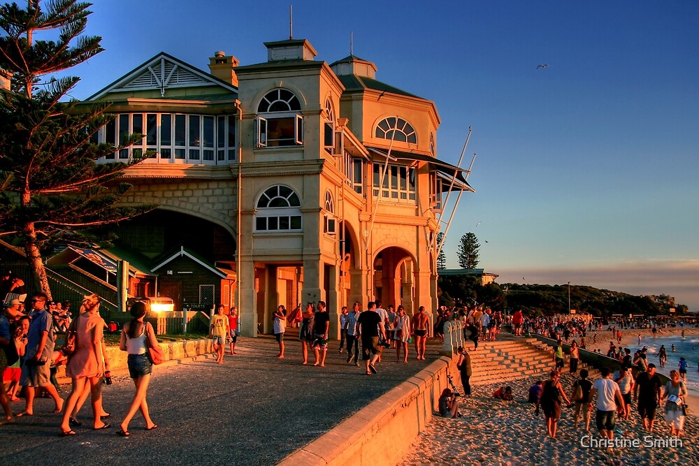 "Sun Setting on the Indiana Tea House, Cottesloe, W.A." by Christine ...