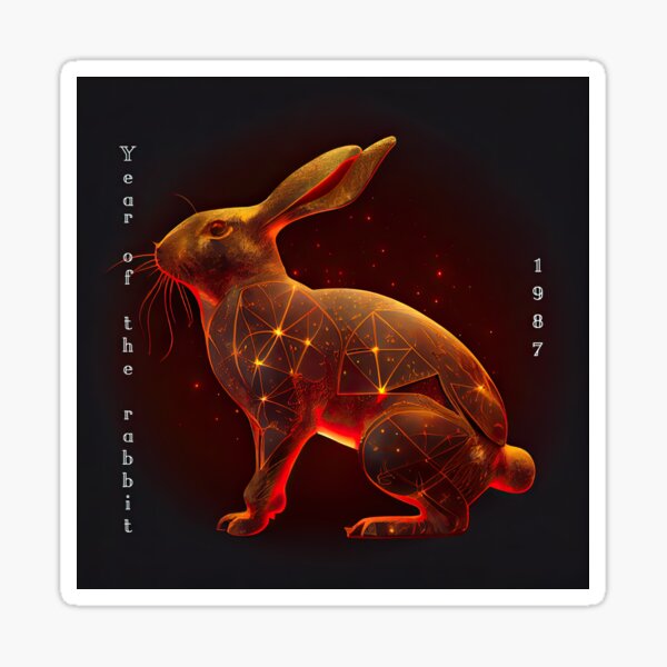 "Year of the Rabbit 1987 red galaxy " Sticker for Sale by art8085 ...