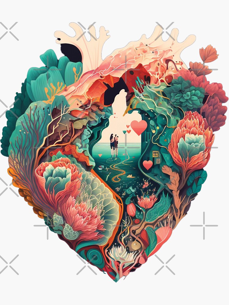 "Japanese heart Kawaii colors detailed pattern for Valentines Day ...