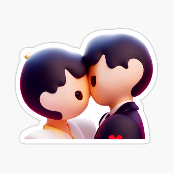 "Romantic Anime Couple Kissing" Sticker for Sale by AIPerfection ...