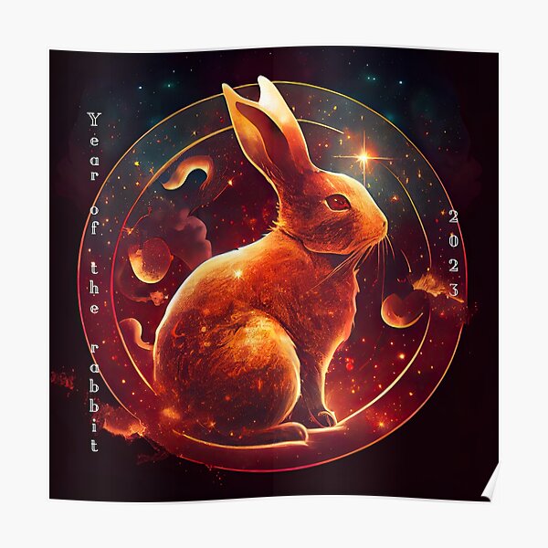 "Year of the Rabbit 2023 glowing red galaxy" Poster for Sale by art8085 ...