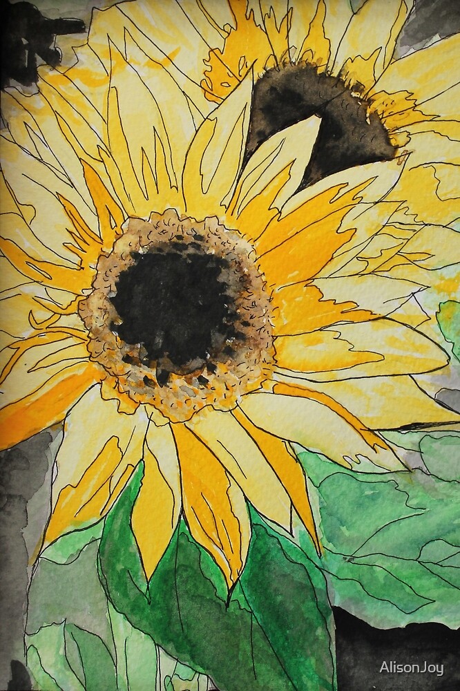 "Sunflowers - Acrylic Ink" by AlisonJoy | Redbubble