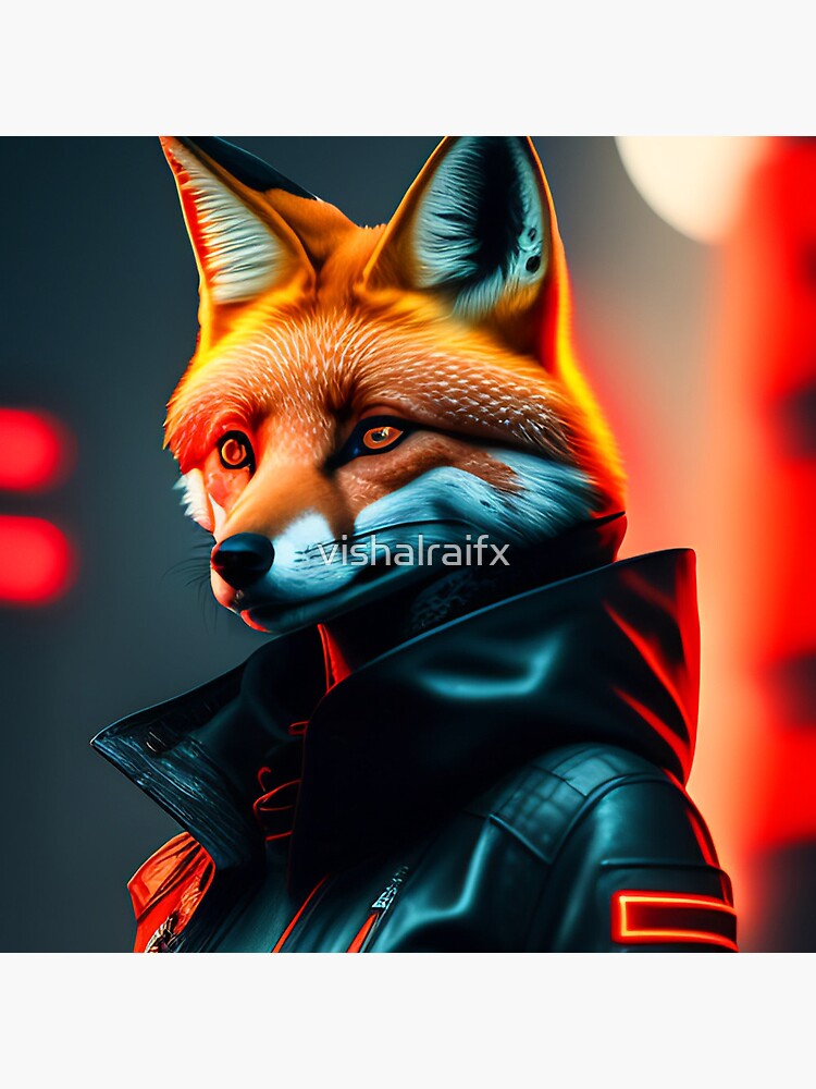"Sci fi fox character in cyber city and future female warrior 2" Pin for Sale by vishalraifx ...