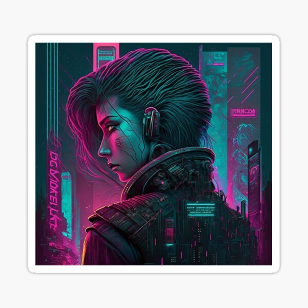 "Cyberpunk woman android cyborg " Sticker for Sale by SJG-digital ...