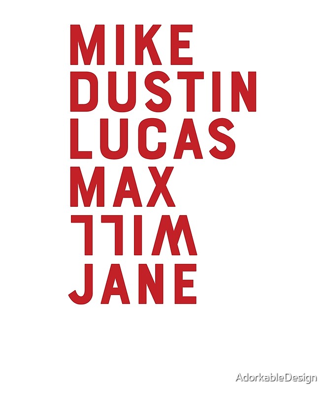 "Stranger Things List of Names Season 2" by AdorkableDesign | Redbubble