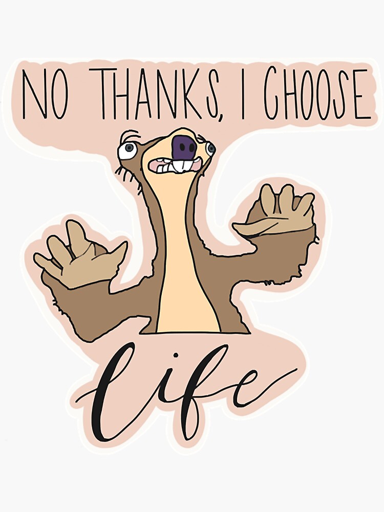 "Sid The Sloth" Sticker for Sale by SawhorseND | Redbubble