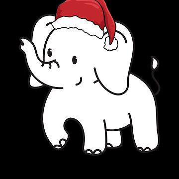 "White Elephant Santa Hat Christmas White Elephant Gift Gear" Sticker ...