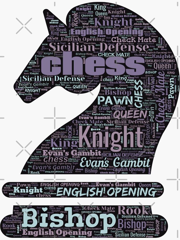 "Chess Piece Knight - Word Cloud" Sticker for Sale by ShreecreatE | Redbubble