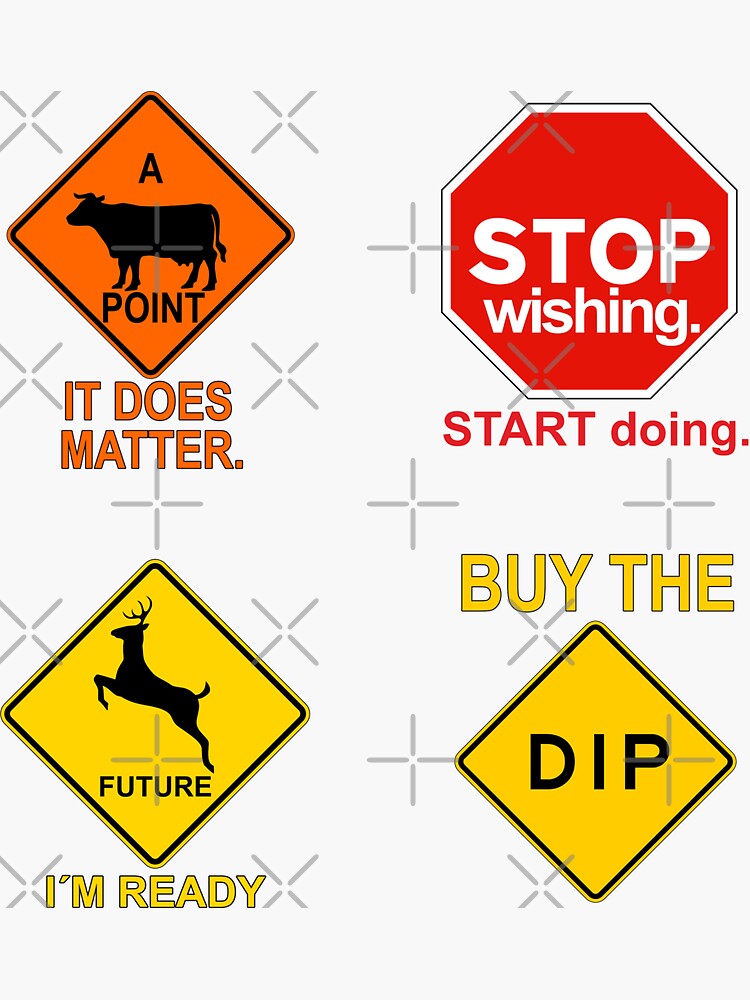 "Phrases with Traffic Signs (4 Pcs): A Moo Point does matter, STOP ...