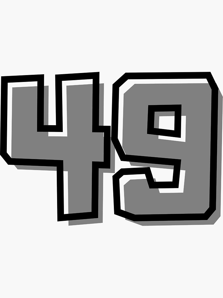 "Number 49" Sticker for Sale by mankindvm | Redbubble