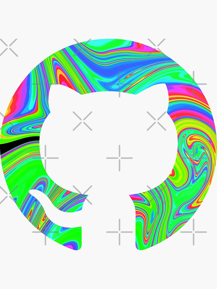 "Psychedelic Github Vaporwave V3" Sticker for Sale by designdroplet | Redbubble