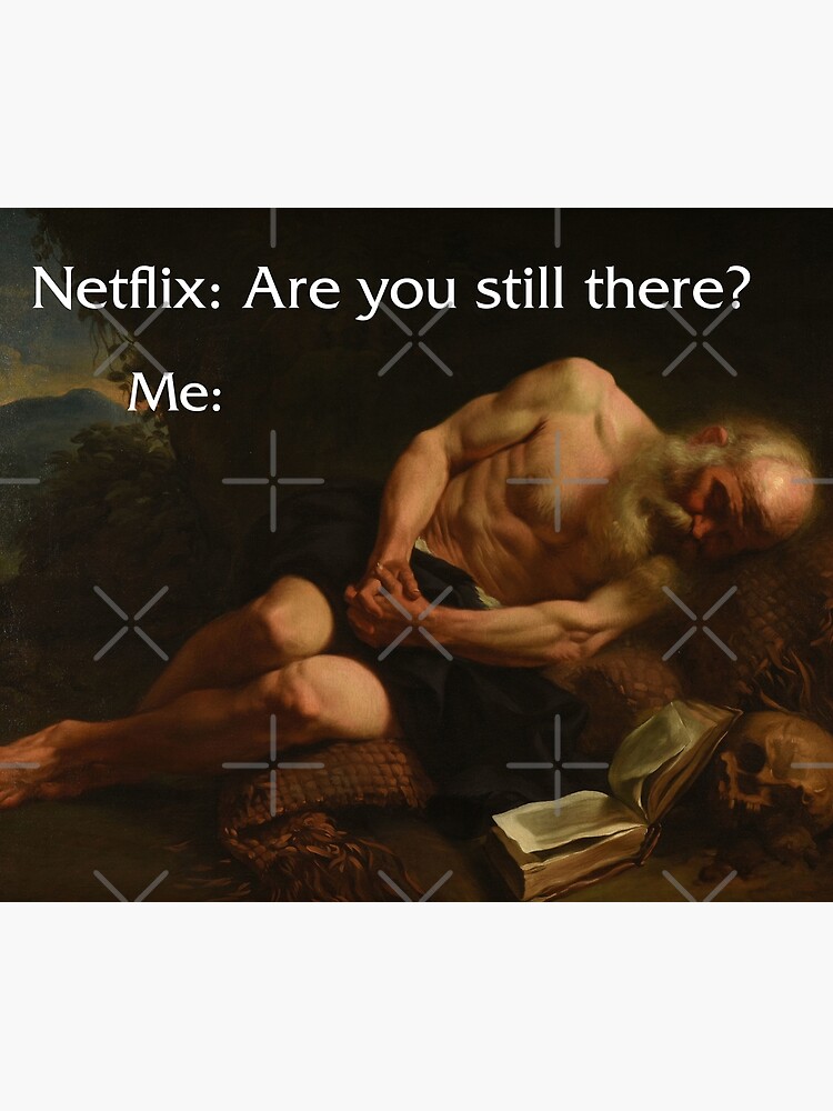 "Funny Classical Art Meme - Watching TV" Poster for Sale by Salukeart ...