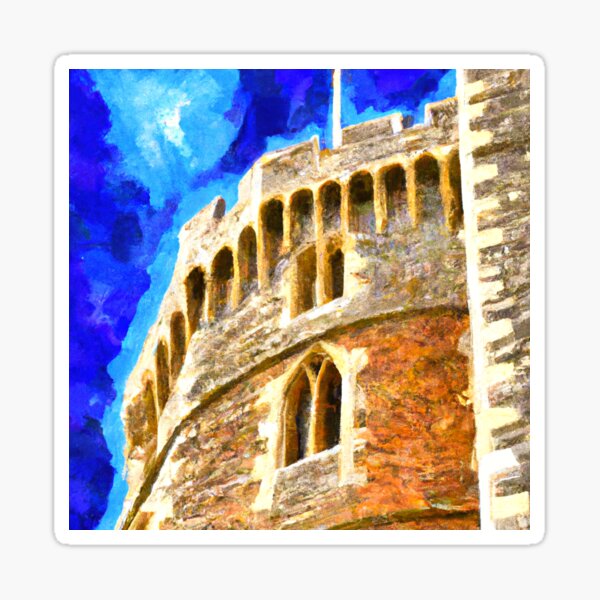 "Tower of Windsor Castle Abstract Art" Sticker for Sale by rimmatv ...