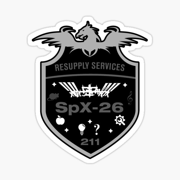 "SpaceX CRS-26 mission patch - Black and white" Sticker for Sale by ...