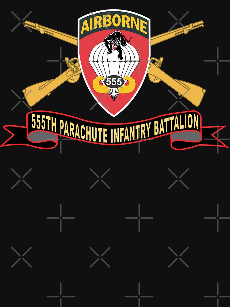 "Army - 555th Parachute Infantry Battalion - SSI - Black - Red w Br ...