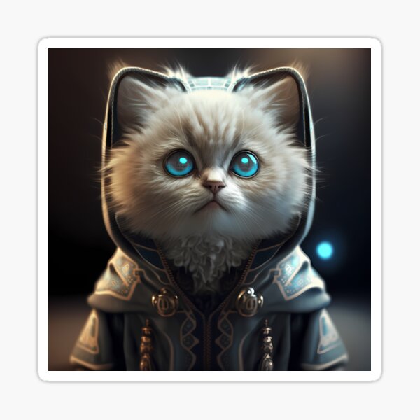 "Super cute wizard kitty" Sticker for Sale by Goofy-designer | Redbubble
