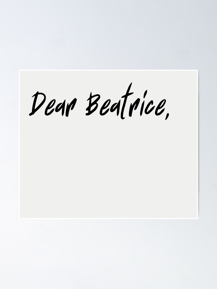 Poster « Chère Béatrice - Lettre d'Ava - nonne guerrière - ava silva et ...