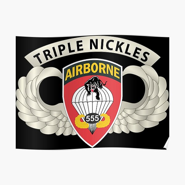 "Army - Airborne Badge - 555th Parachute Infantry Bn - SSI w Triple ...