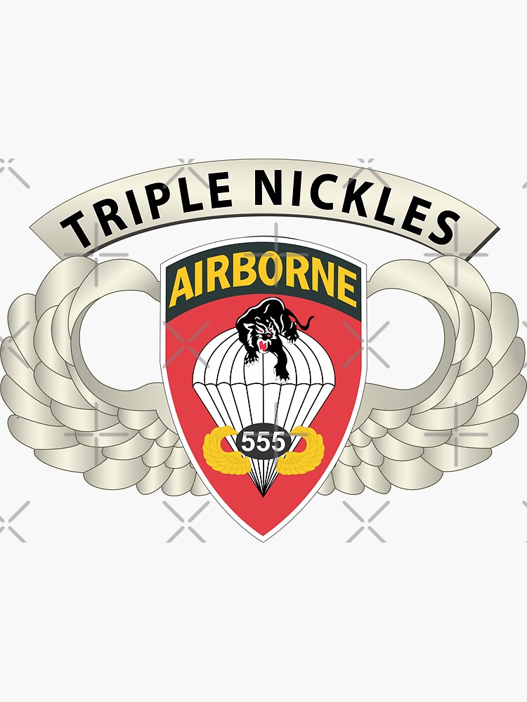 "Army - Airborne Badge - 555th Parachute Infantry Bn - SSI w Triple ...