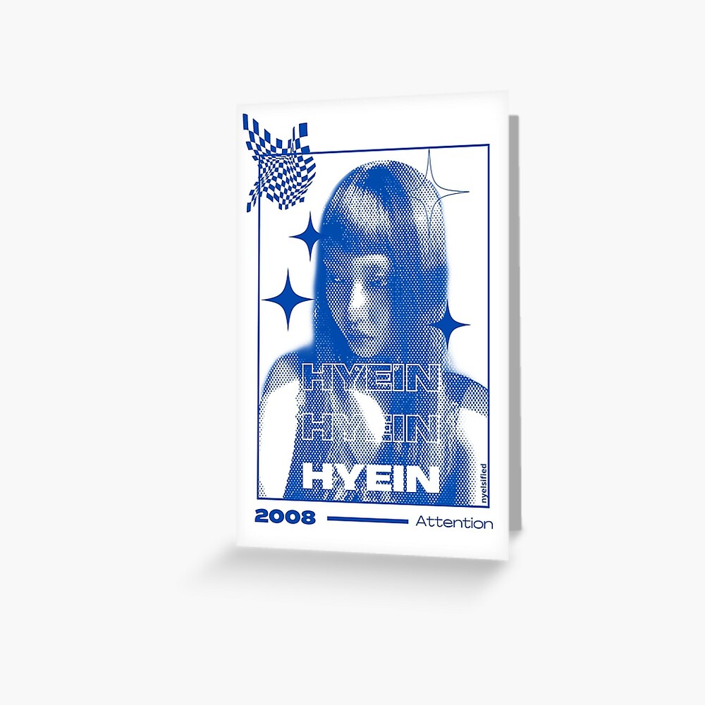 "newjeans new jeans hyein nwjns blue edit attention" Greeting Card for ...